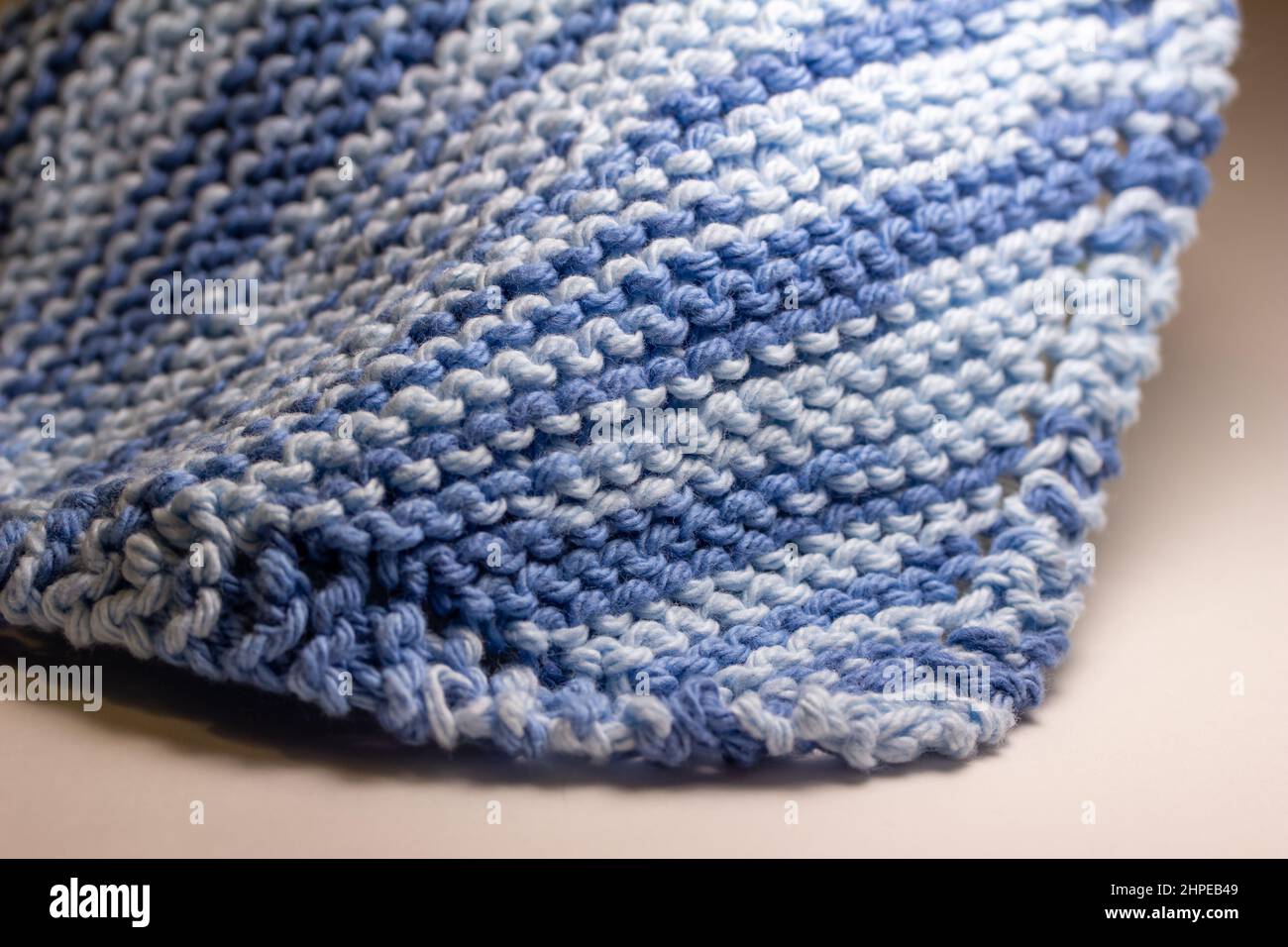 Full frame macro abstract texture background of hand-knitted yarn ...