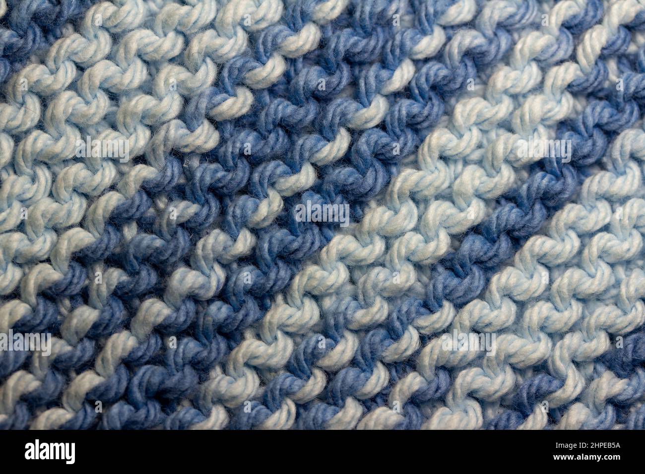 Full frame macro abstract texture background of hand-knitted yarn ...