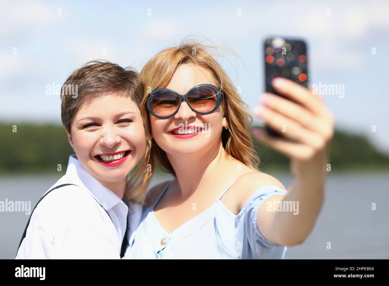 Good looking ladies together Stock Photo - Alamy