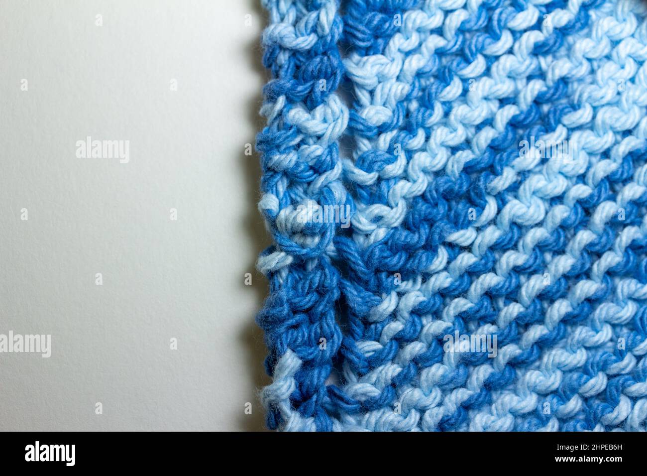 Full frame macro abstract texture background of hand-knitted yarn ...