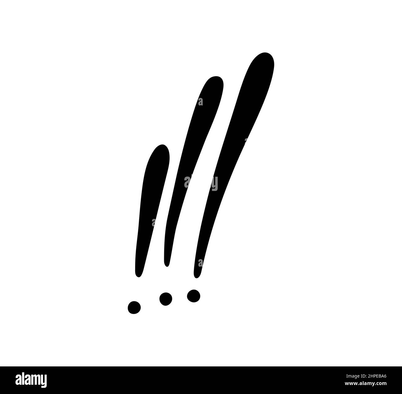 Hand drawn exclamation mark. Hazard warning hand draw symbol. Attention ...