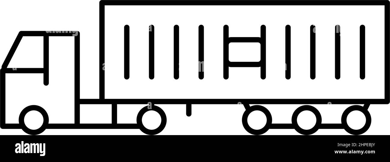 ground freight truck delivery service line icon vector illustration ...