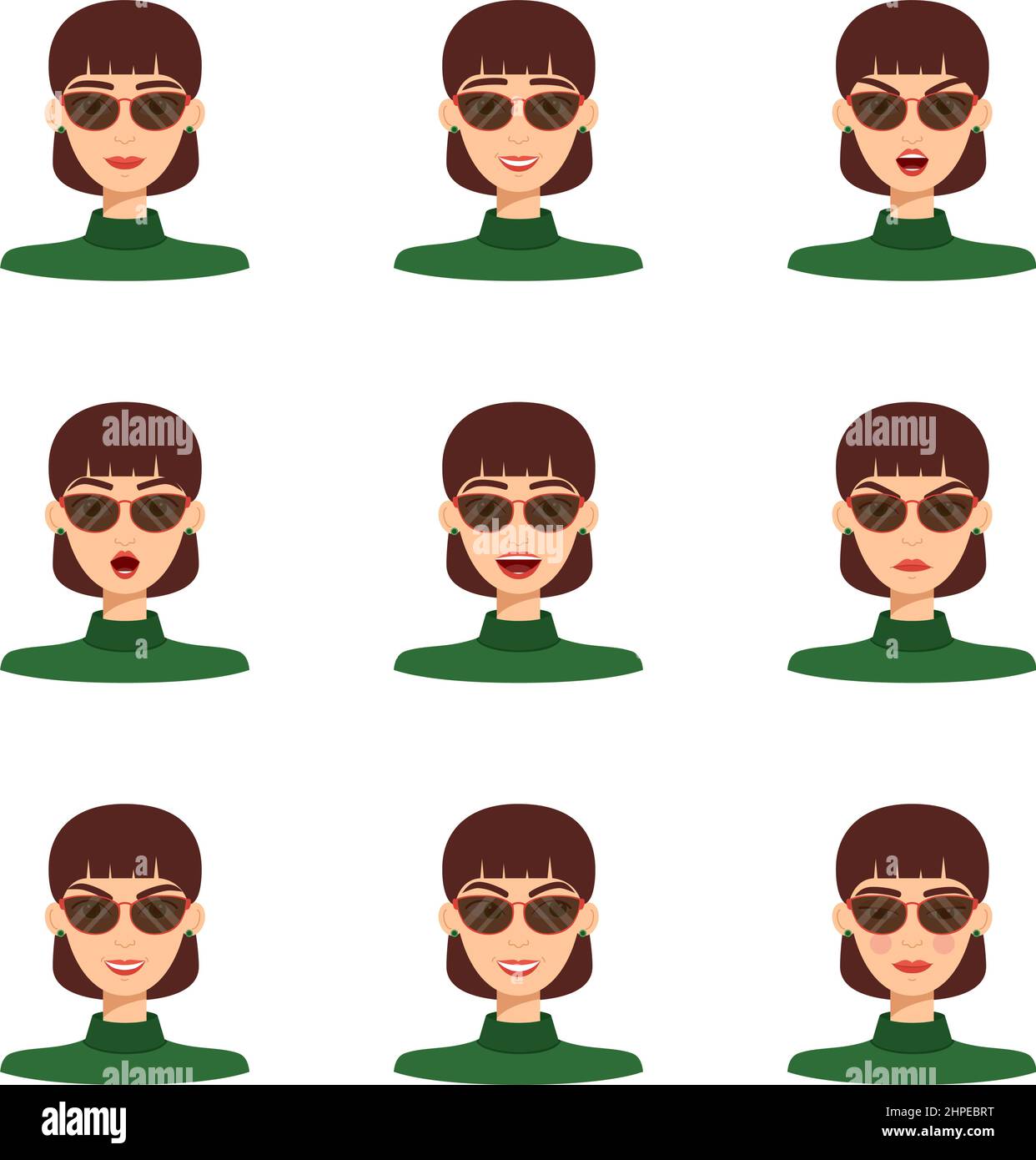 Cartoon girl emotions and expression hi-res stock photography and ...