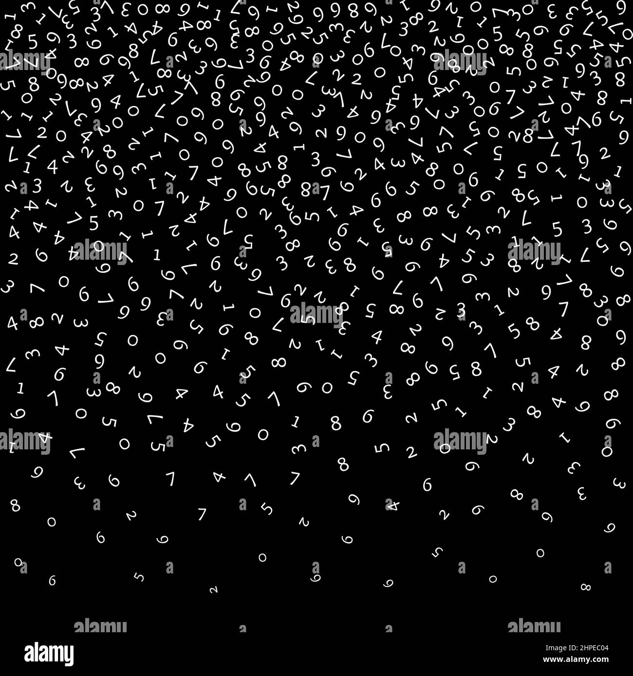 Falling numbers, big data concept. Binary white random flying digits ...