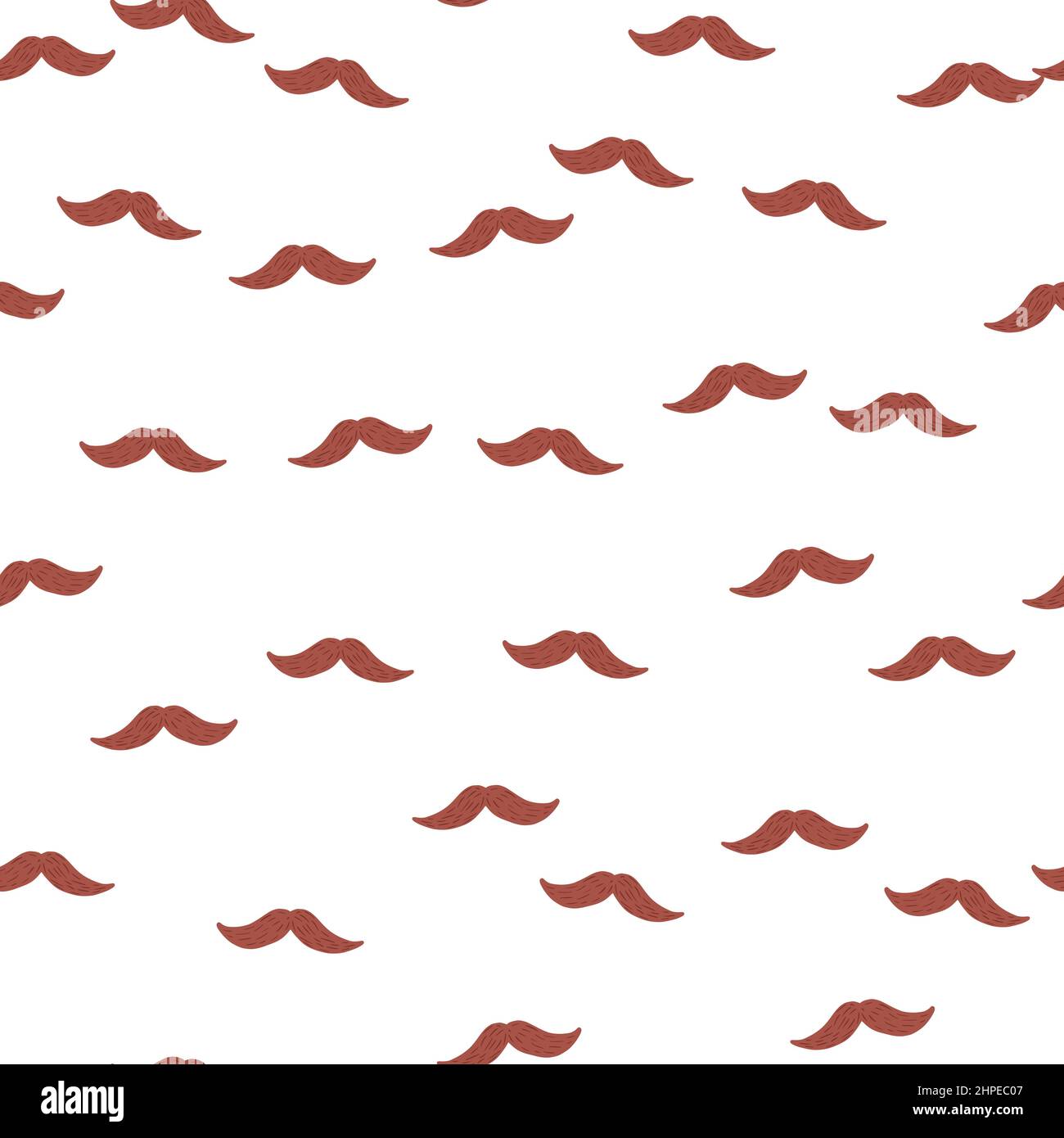 Mustache seamless pattern on. Vintage barber shop in doodle style. Hand ...