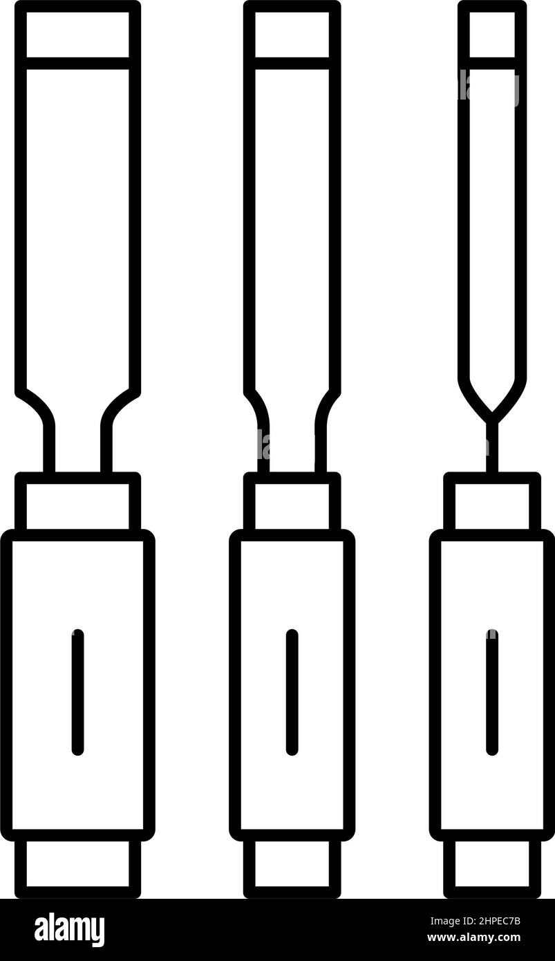 chisel carpenter tools line icon vector illustration Stock Vector Image ...