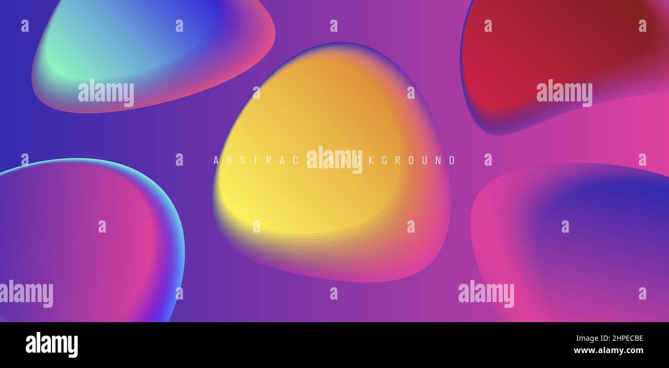 Liquid color background design. Soft fluid shapes of different neon ...
