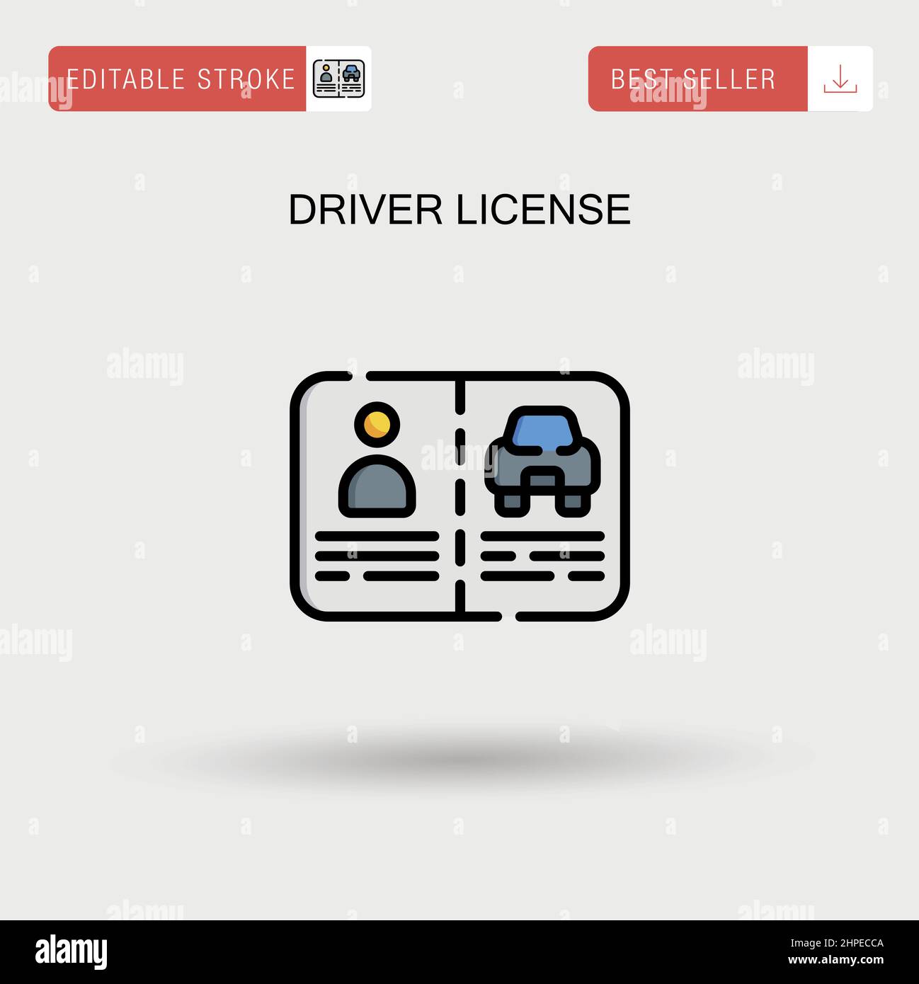Driver license Simple vector icon Stock Vector Image & Art - Alamy