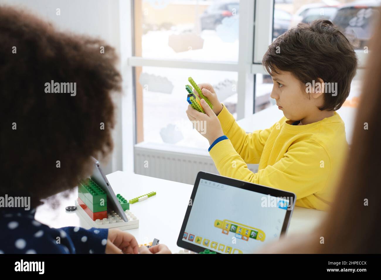 Students In School Computer Coding Class Building And Learning To ...