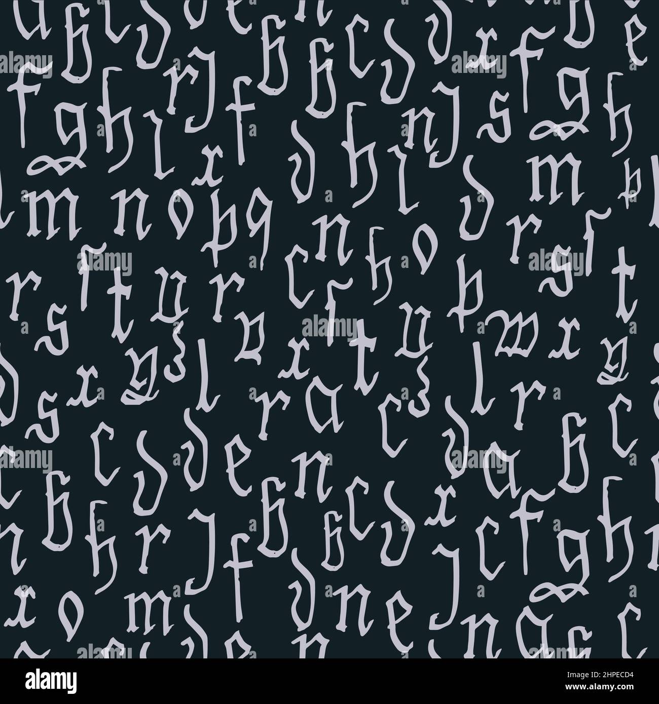 Pattern seamless Gothic style alphabet calligraphy, lettering. European ...