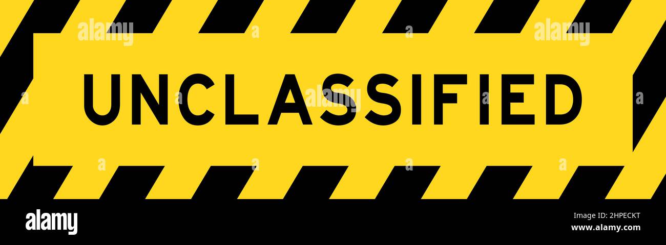 Yellow and black color with line striped label banner with word ...