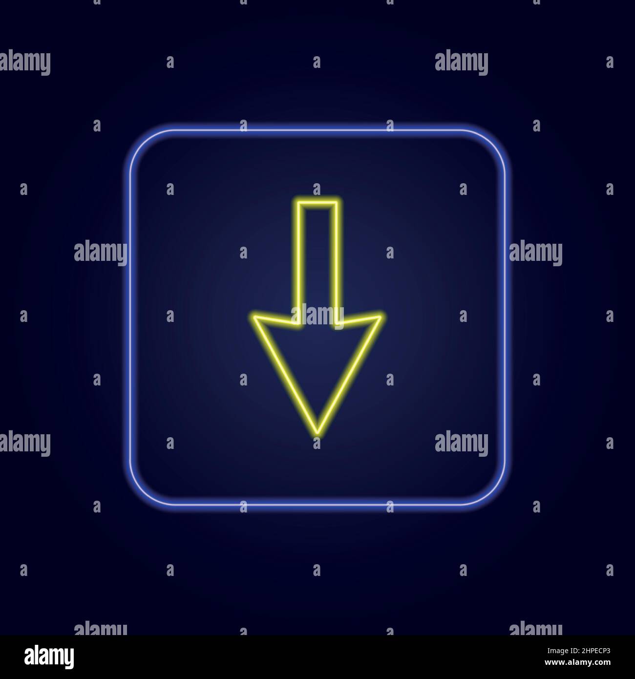 Neon downward icon hi-res stock photography and images - Alamy