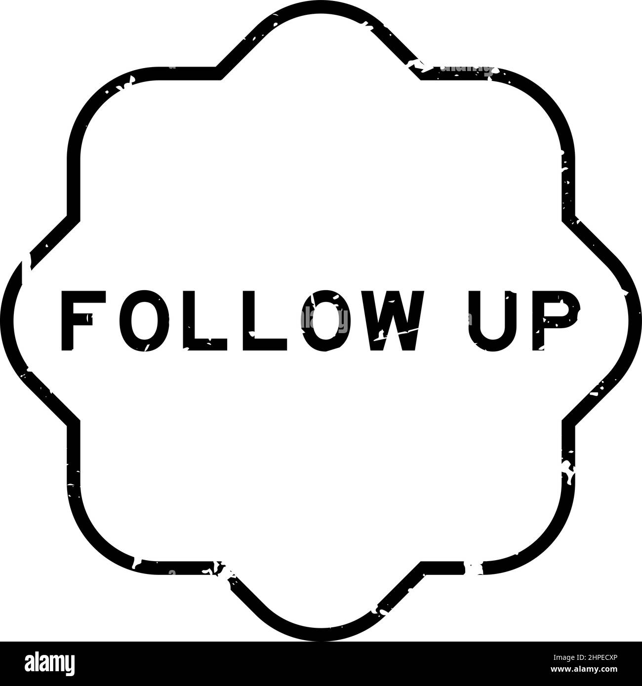 Grunge black follow up word rubber seal stamp on white background Stock ...