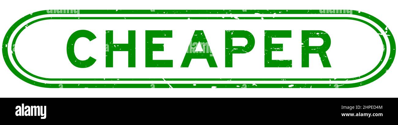 Grunge green cheaper word rubber seal stamp on white background Stock ...