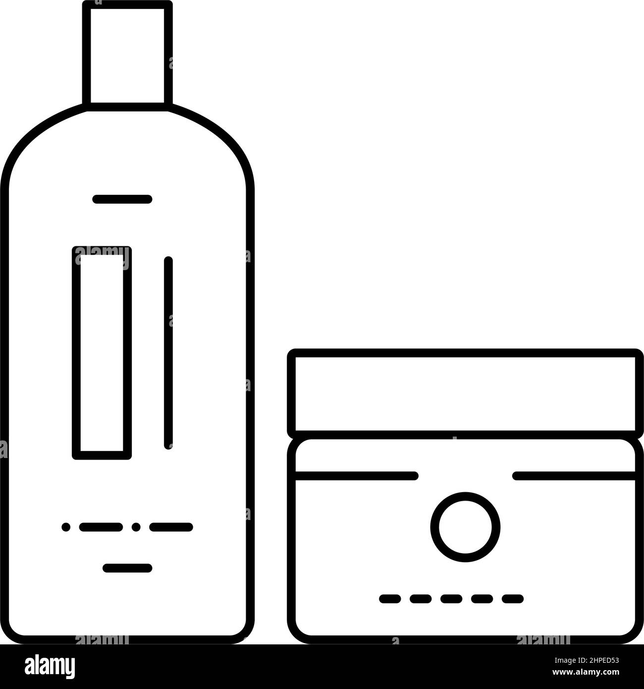 perm and hair straightener packages line icon vector illustration Stock ...