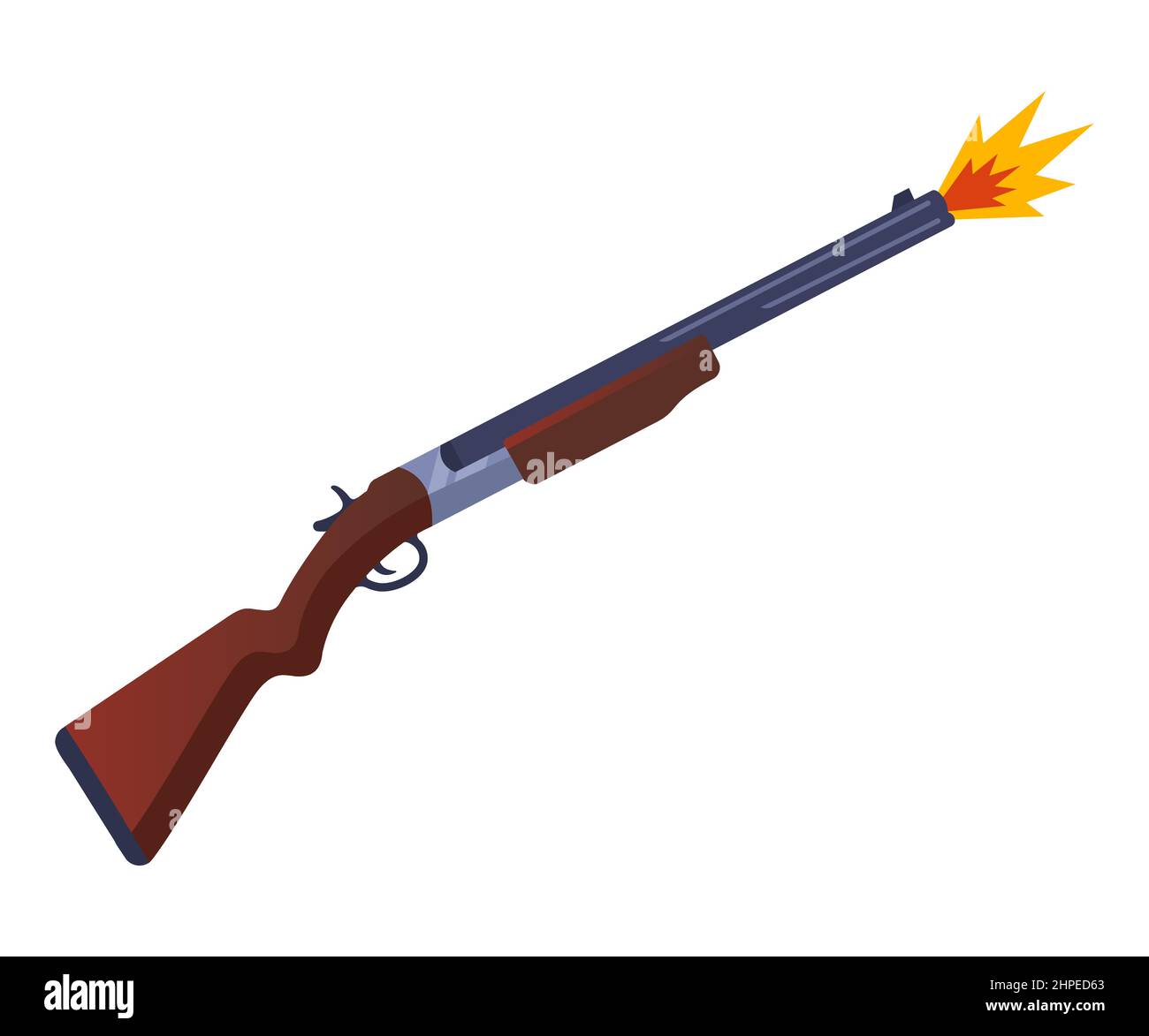 shot from a gun on a hunt. a shot from a weapon at a target. flat ...