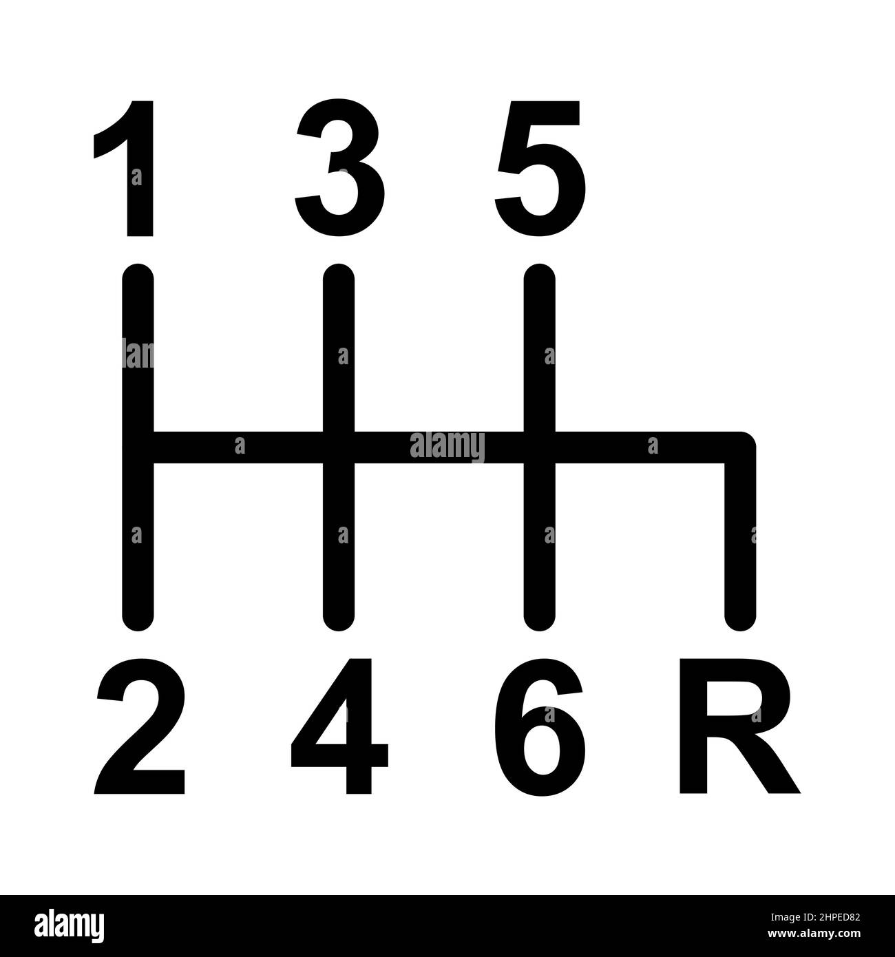 Handle car manual shift lever icon, vehicle gear technology vector ...