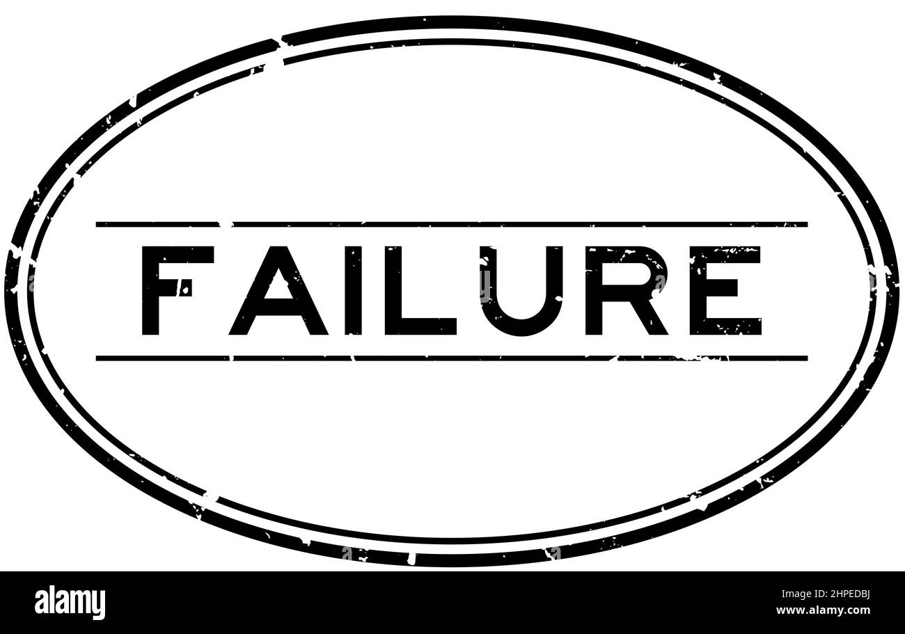 Grunge black failure word oval rubber seal stamp on white background ...