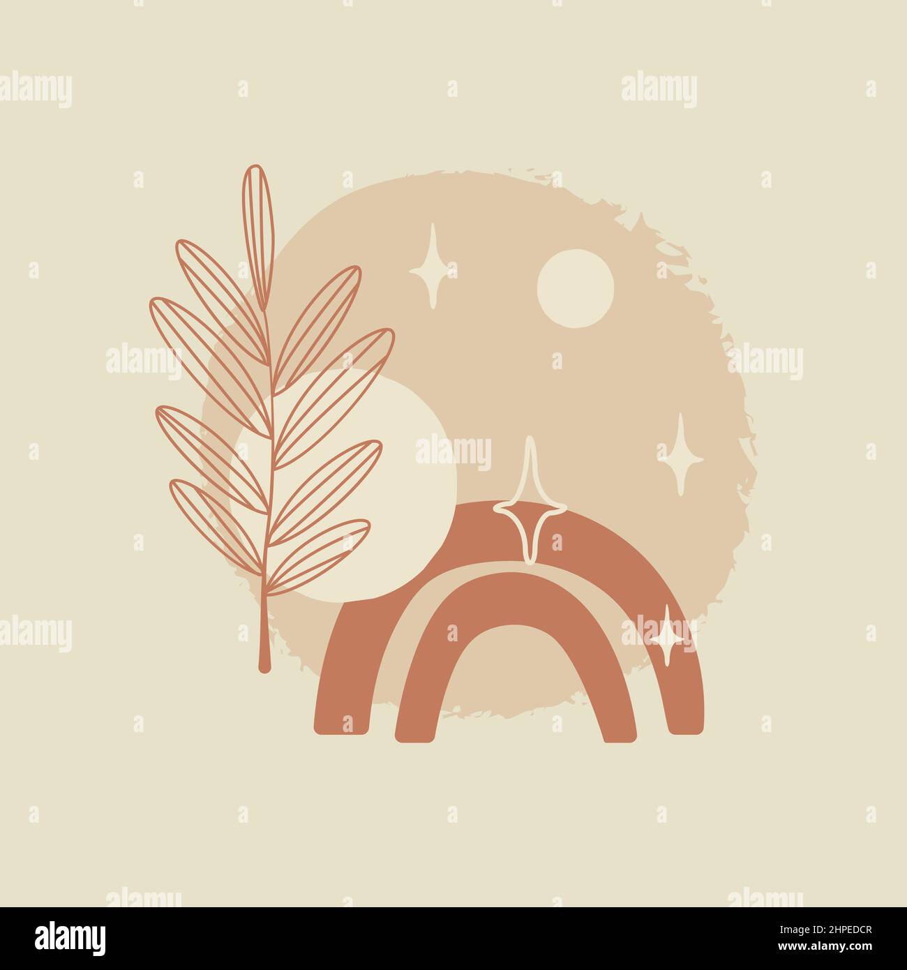 Mid century abstract shapes decorative background or layout, universal ...