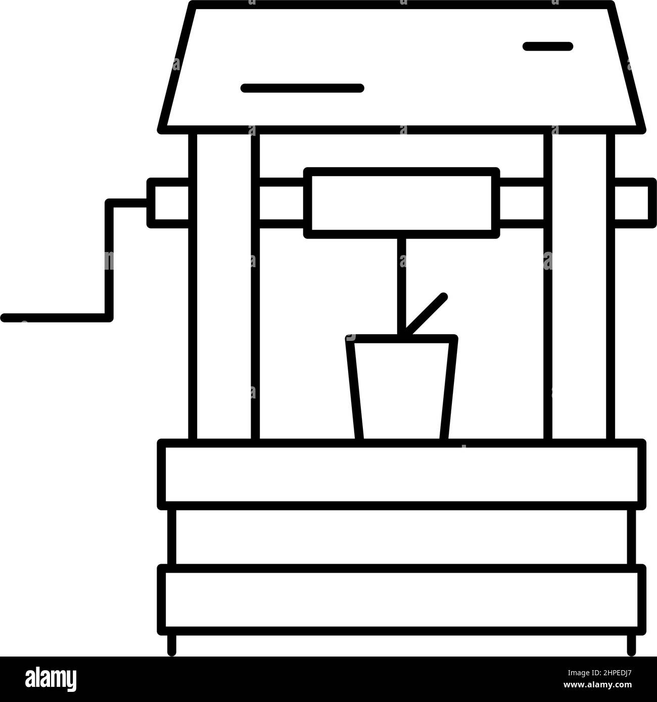 Well water line icon Black and White Stock Photos & Images - Alamy