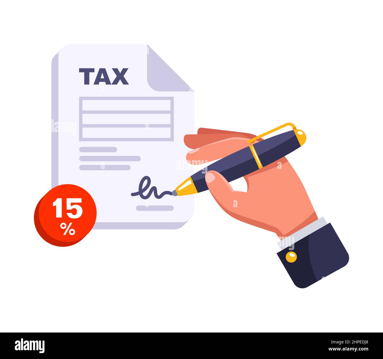 filling out the tax form annually. income tax. flat vector illustration ...