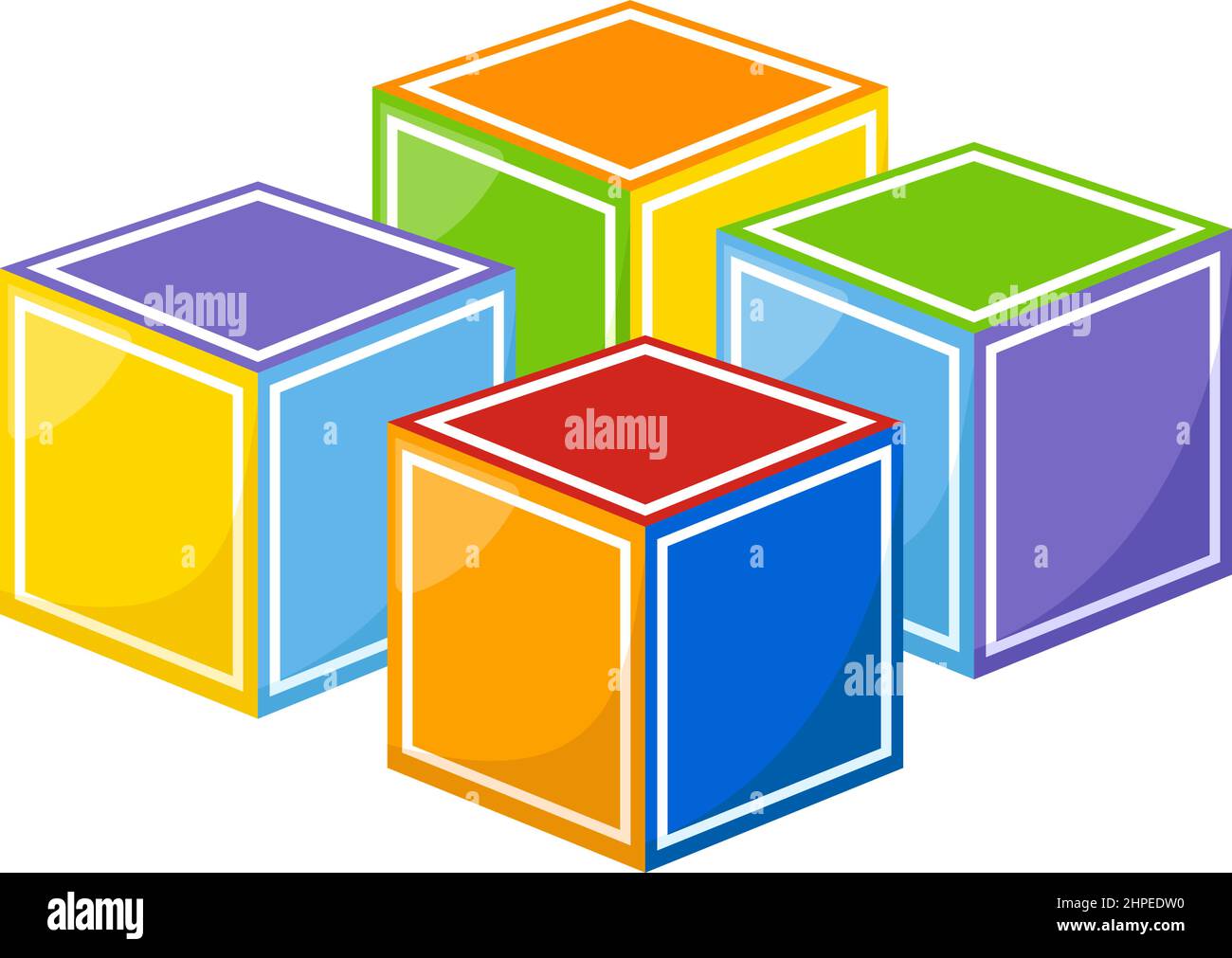 Colorful kid cubes, vector illustration Stock Vector Image & Art - Alamy