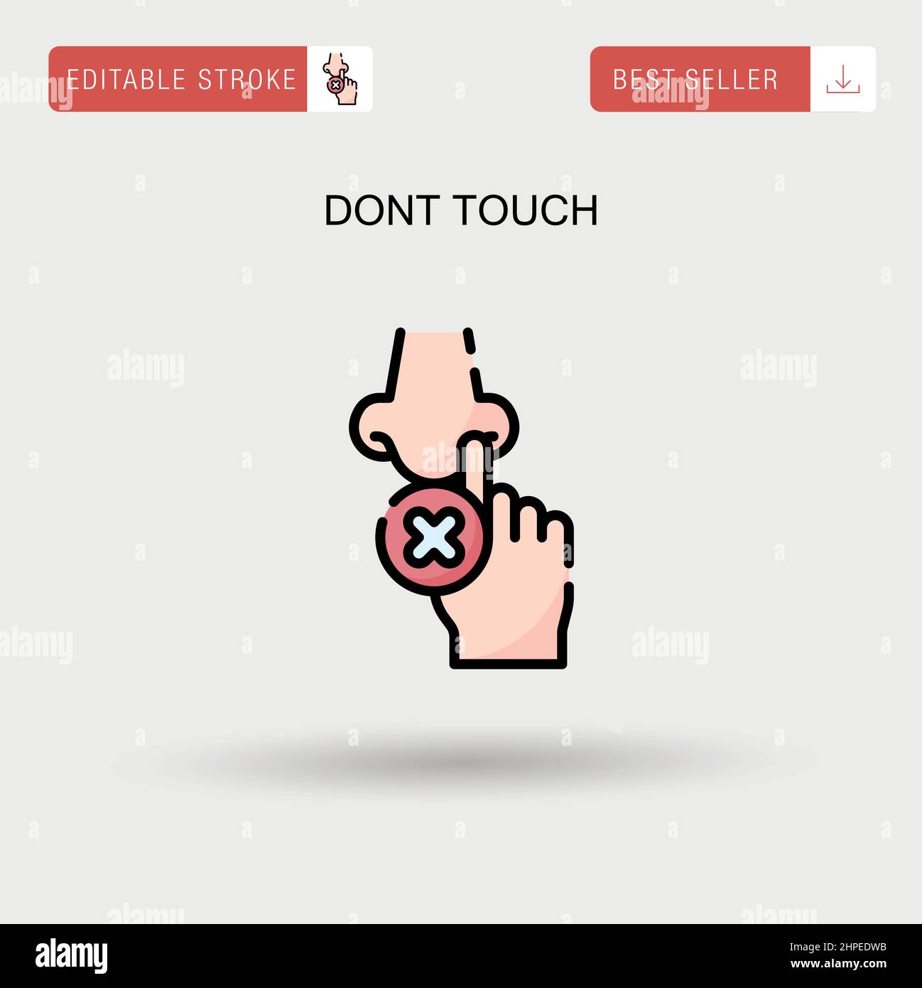 Dont touch face line Stock Vector Images - Alamy