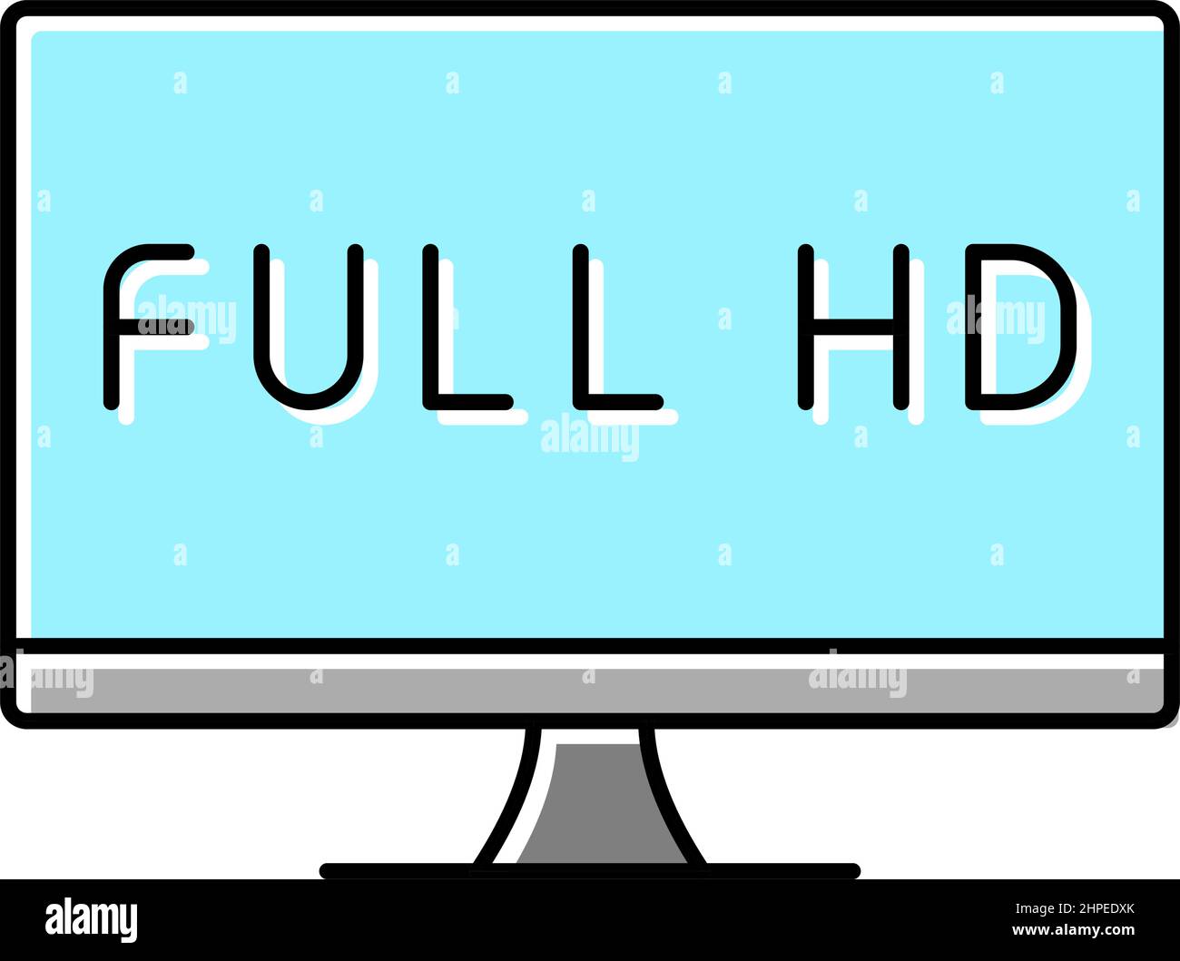 full hd resolution computer screen color icon vector illustration Stock ...