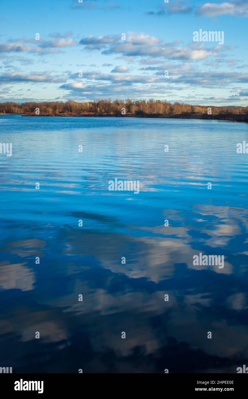 Charles River flowing through Cutler Park Reservation. Located in ...