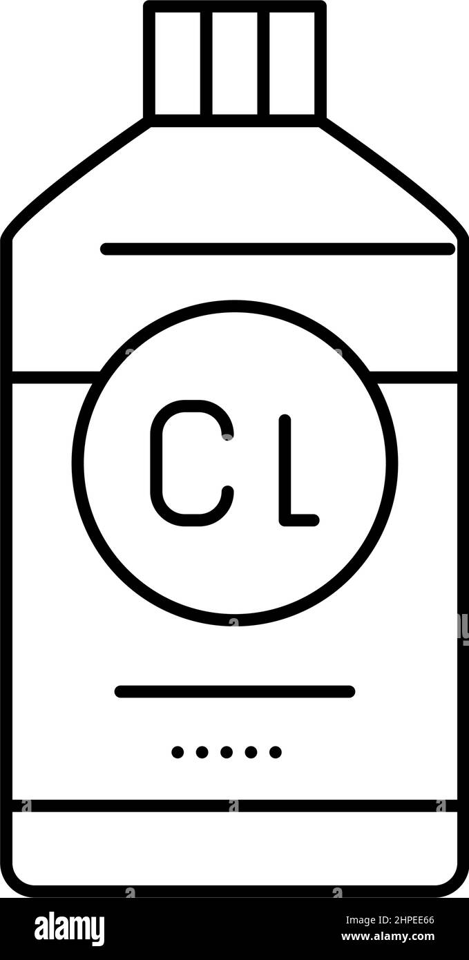 bleach chemical liquid line icon vector illustration Stock Vector Image ...