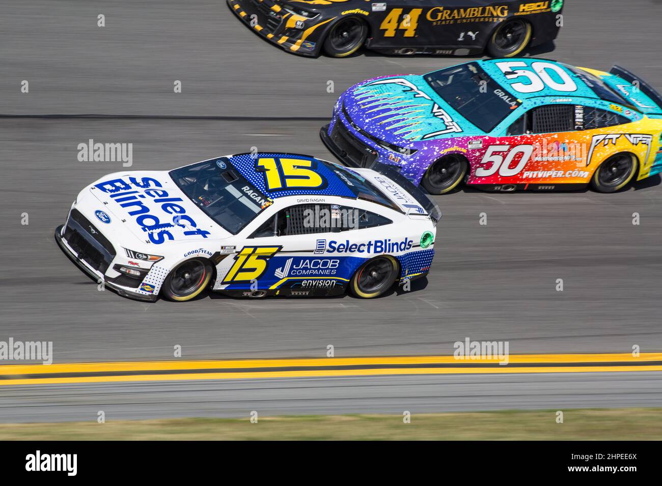 February 20, 2022: NASCAR Cup Series driver David Ragan (15) drives low ...