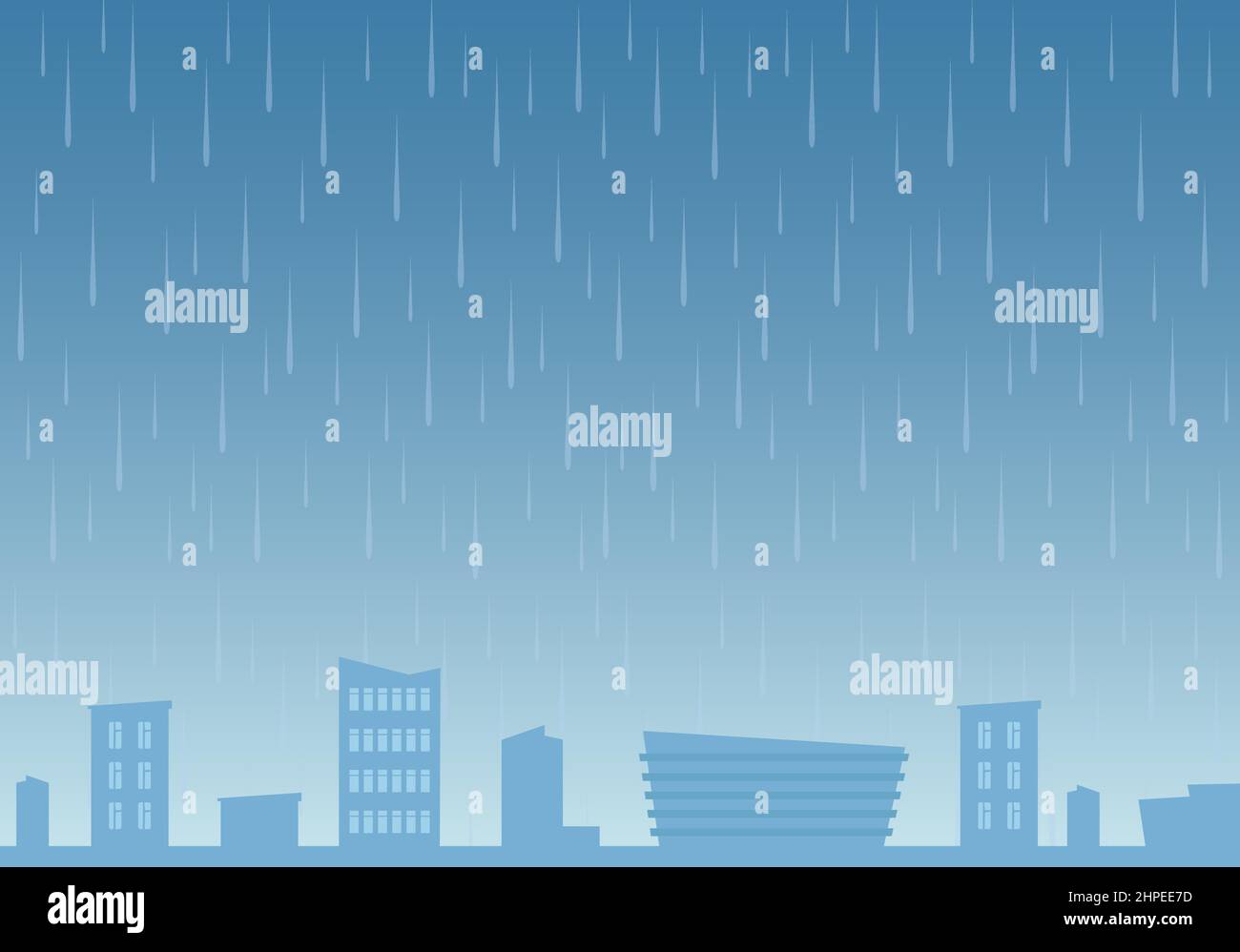 Rain on city background. Rainy day. Urban landscape in rainy weather ...