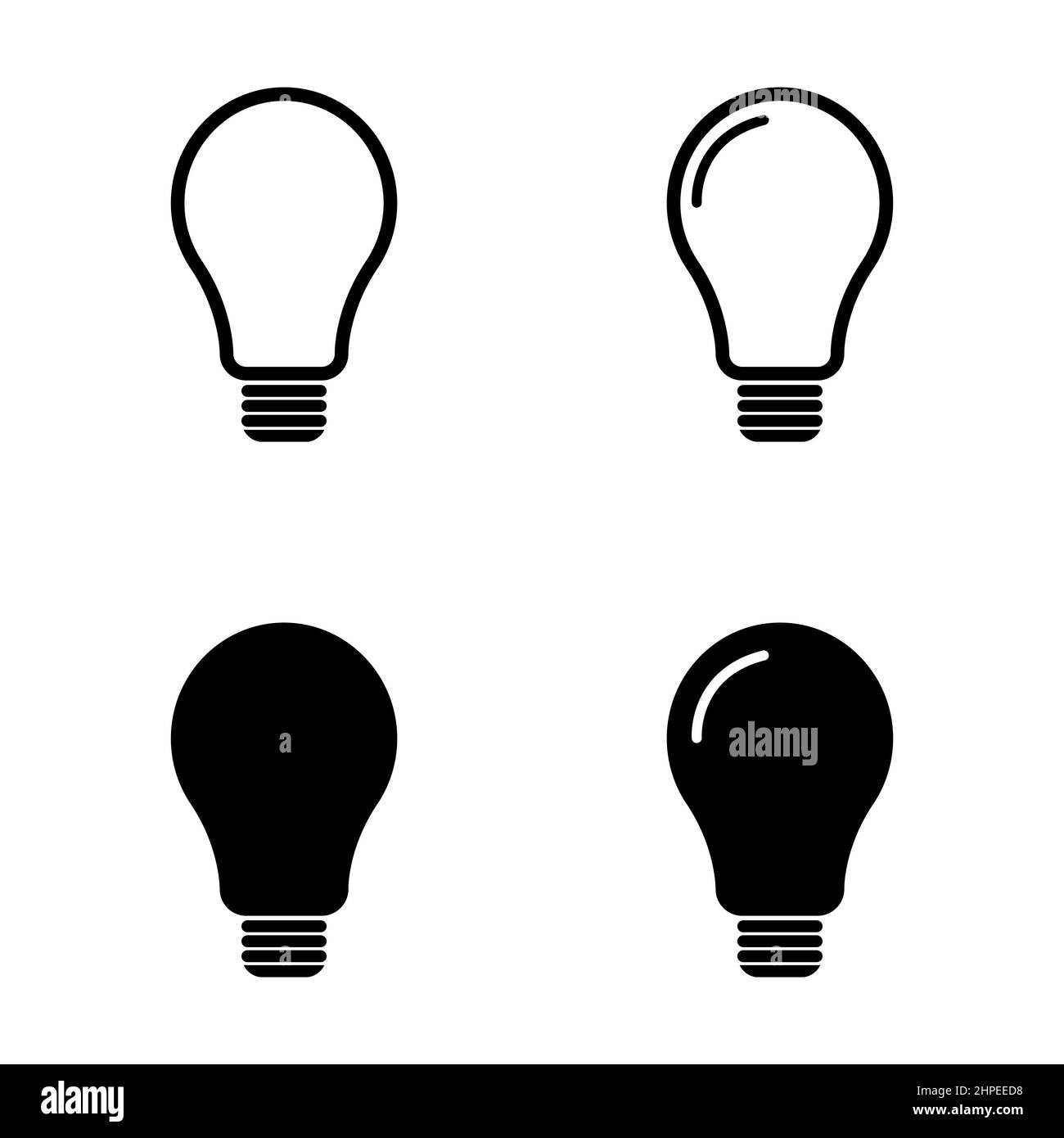 Set of Light bulb icon, collection of Lightbulb energy symbol Electric power vector illustration ...