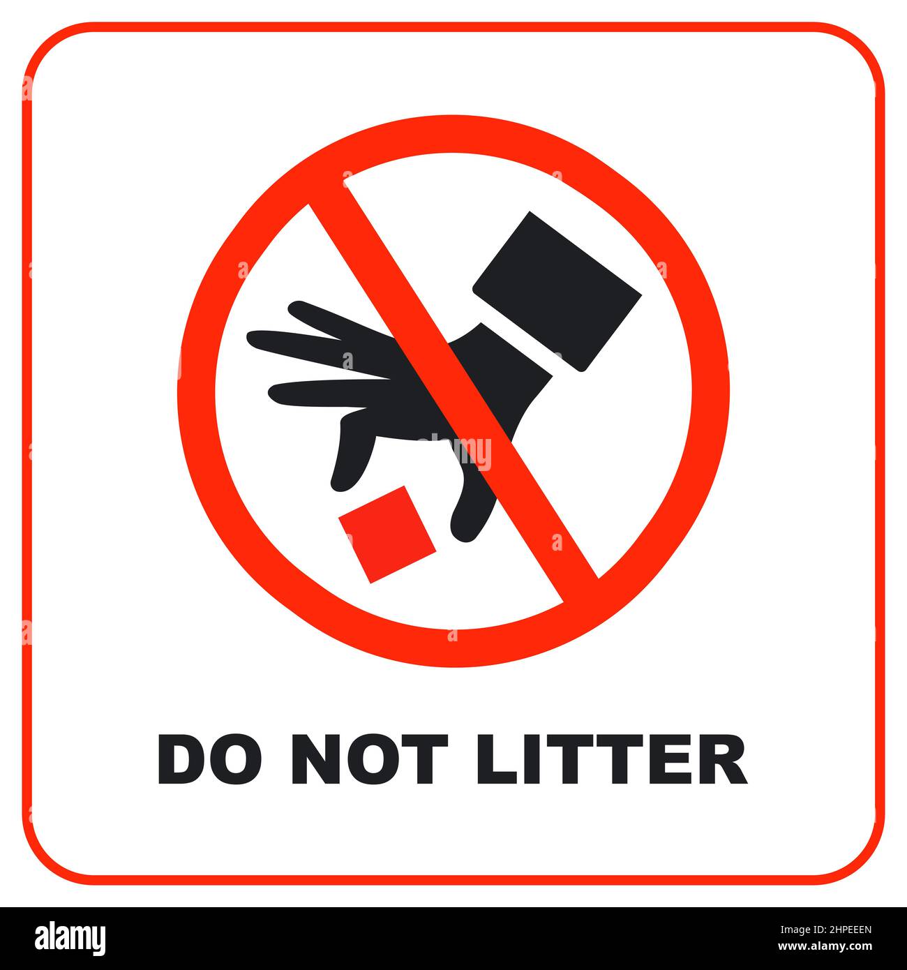 the sticker does not throw away trash. crossed out hand with trash. flat vector illustration ...