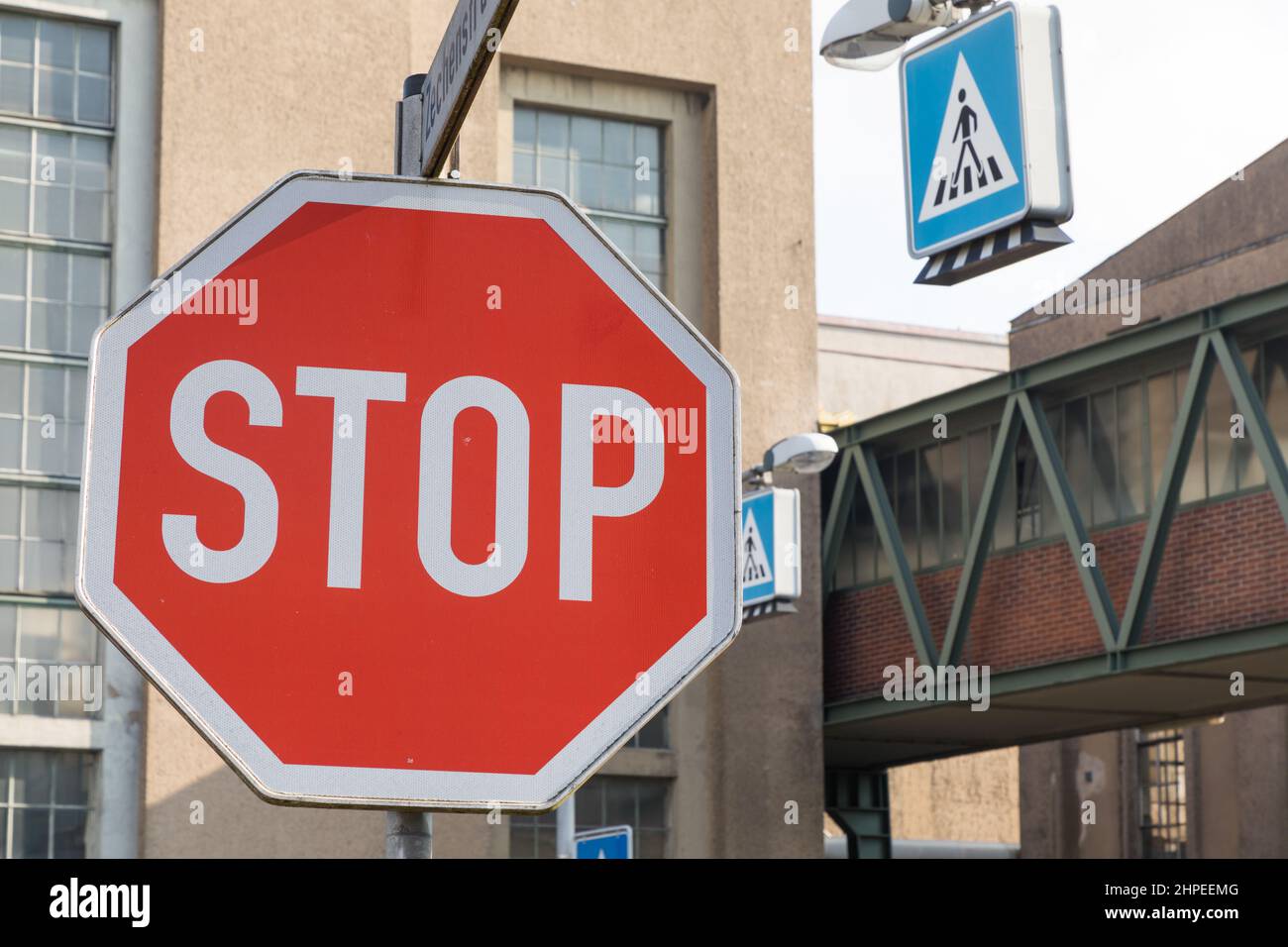Stop traffic sign in the street Stock Photo - Alamy