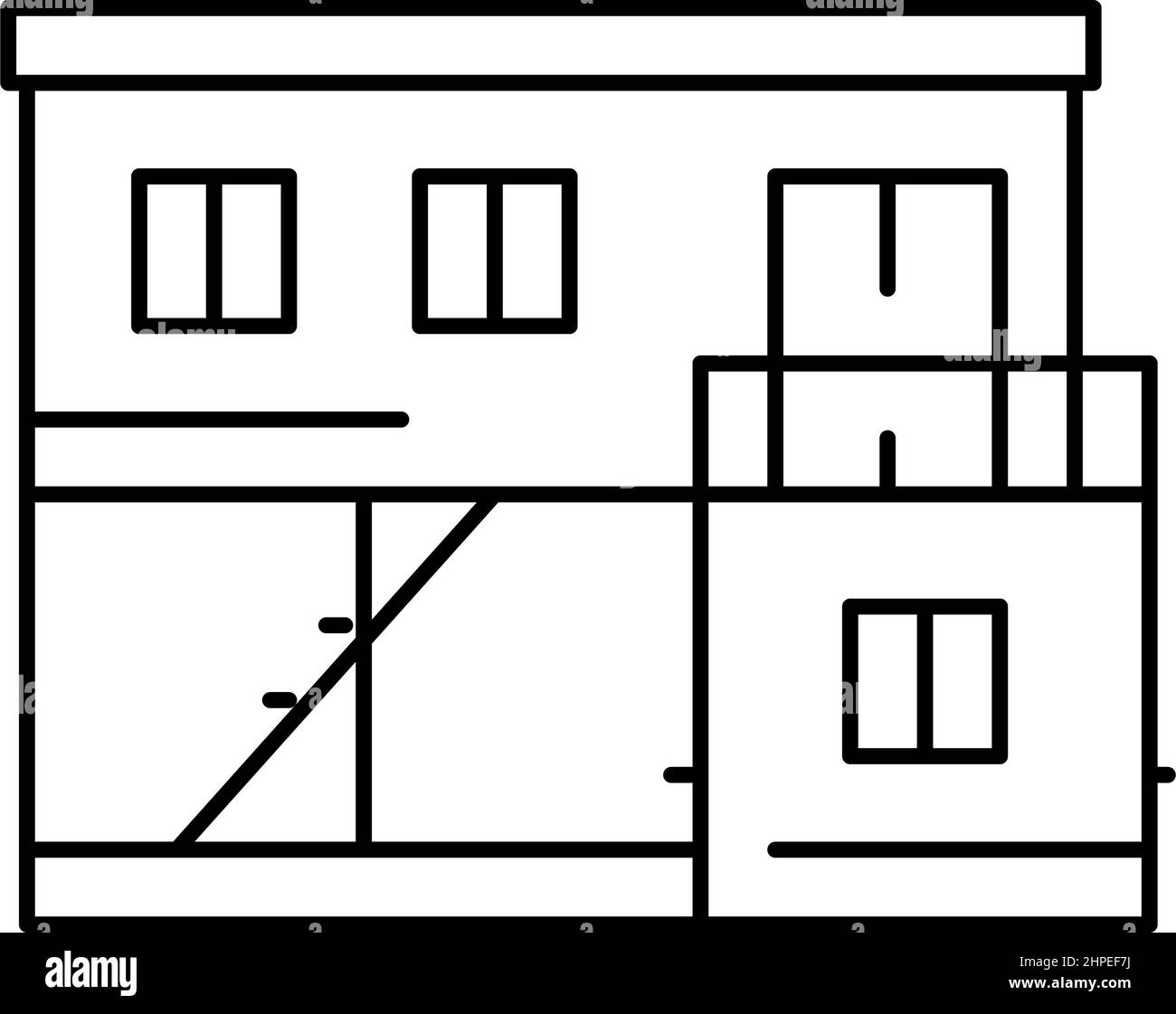 container home line icon vector illustration Stock Vector Image & Art ...