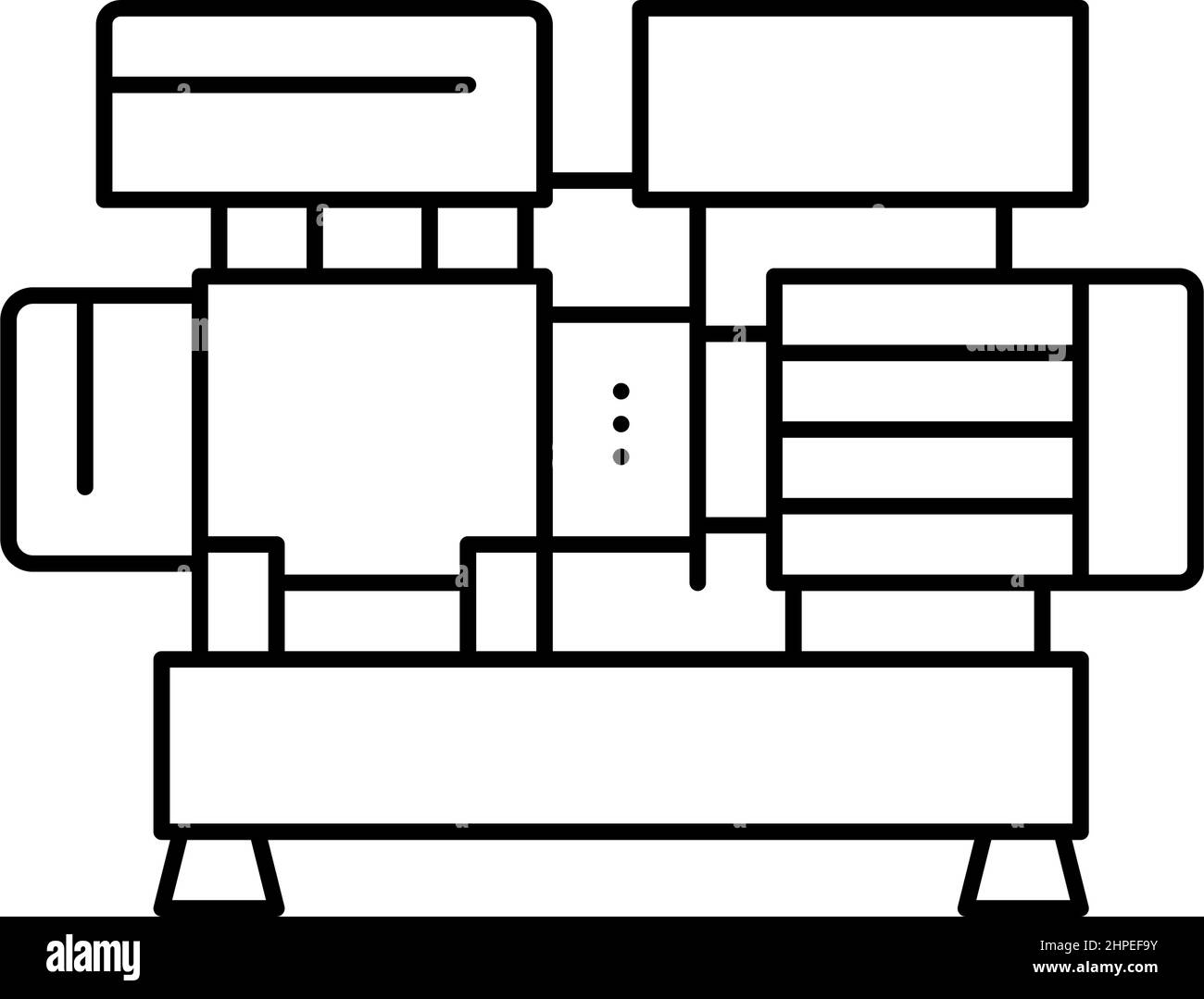 centrifugal air compressor line icon vector illustration Stock Vector ...