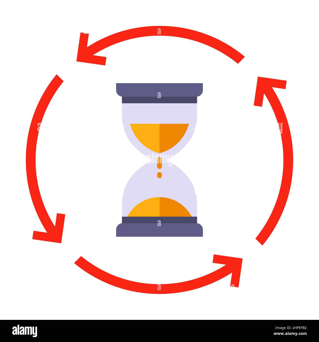 flip hourglass icon. to keep track of the elapsed time. flat vector ...
