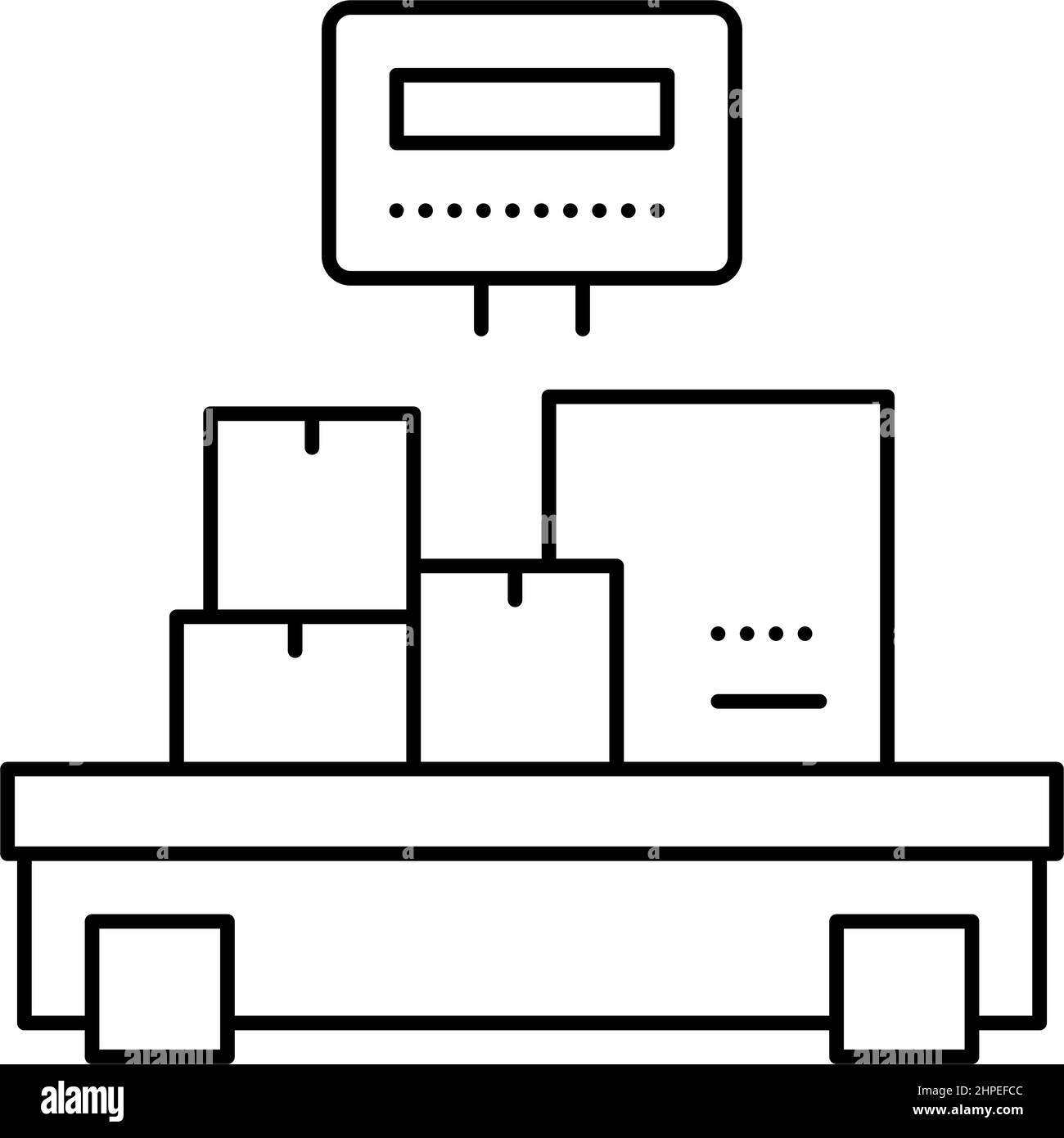 weight control boxes logistics line icon vector illustration Stock ...
