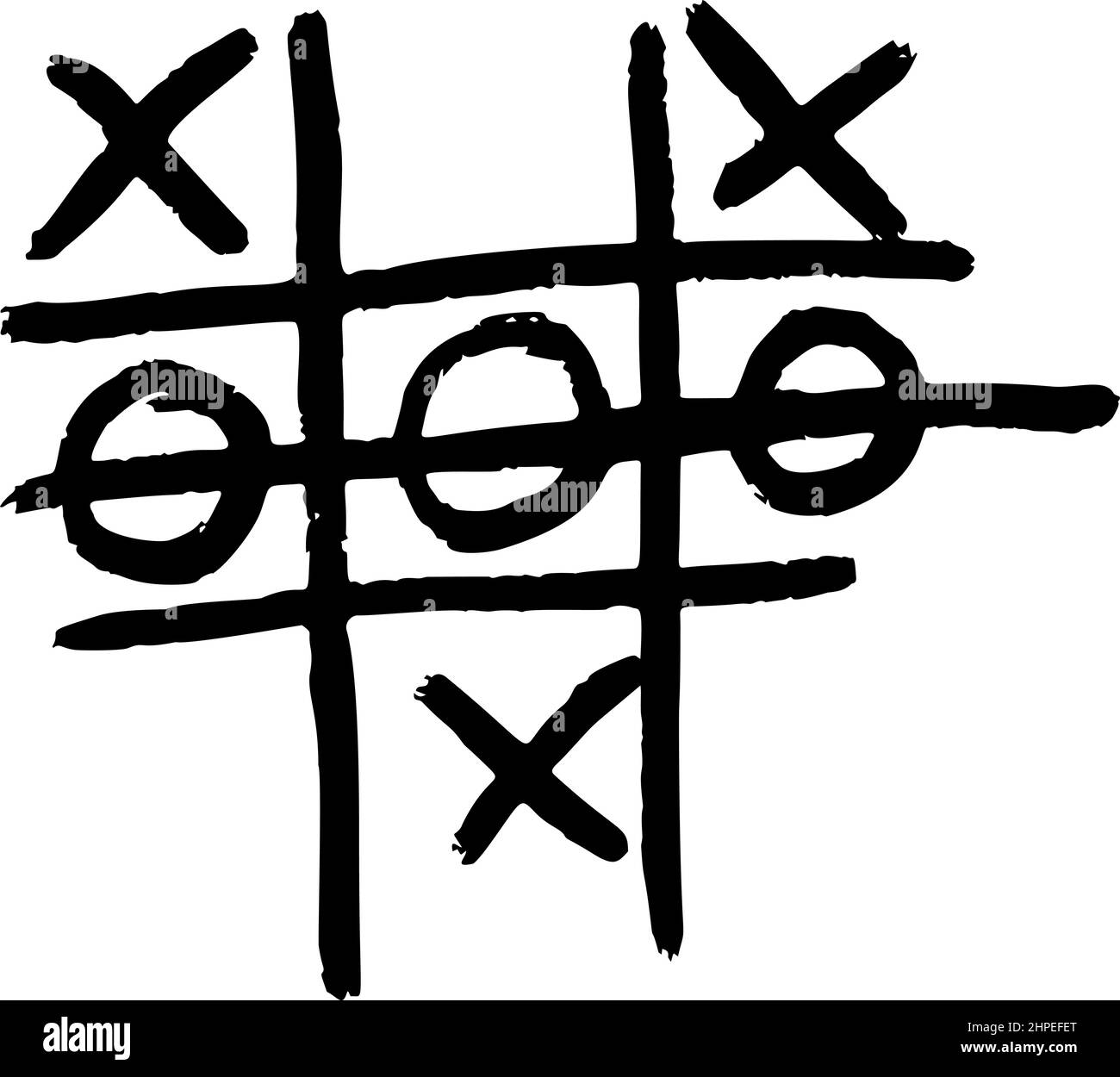Tic tac toe sketched isolated. Vintage game in hand drawn style ...