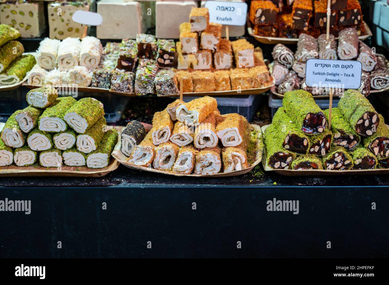 Oriental Arabic Turkish Sweets and dessert at the market Stock Photo ...