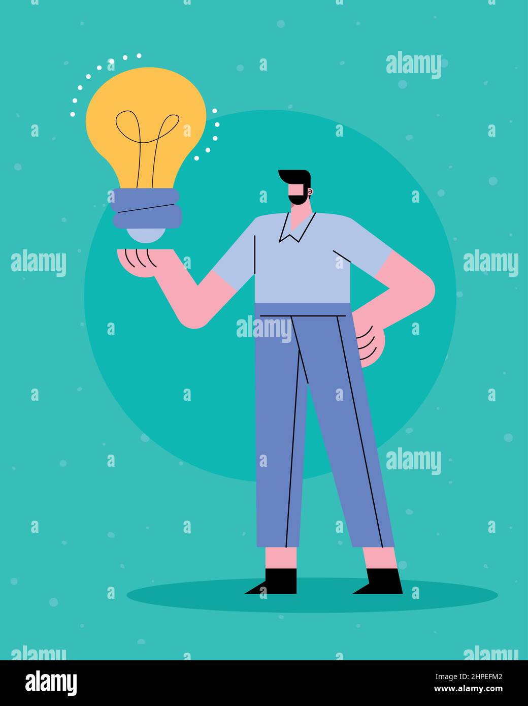 Innovative man with bulb character Stock Vector Image & Art - Alamy