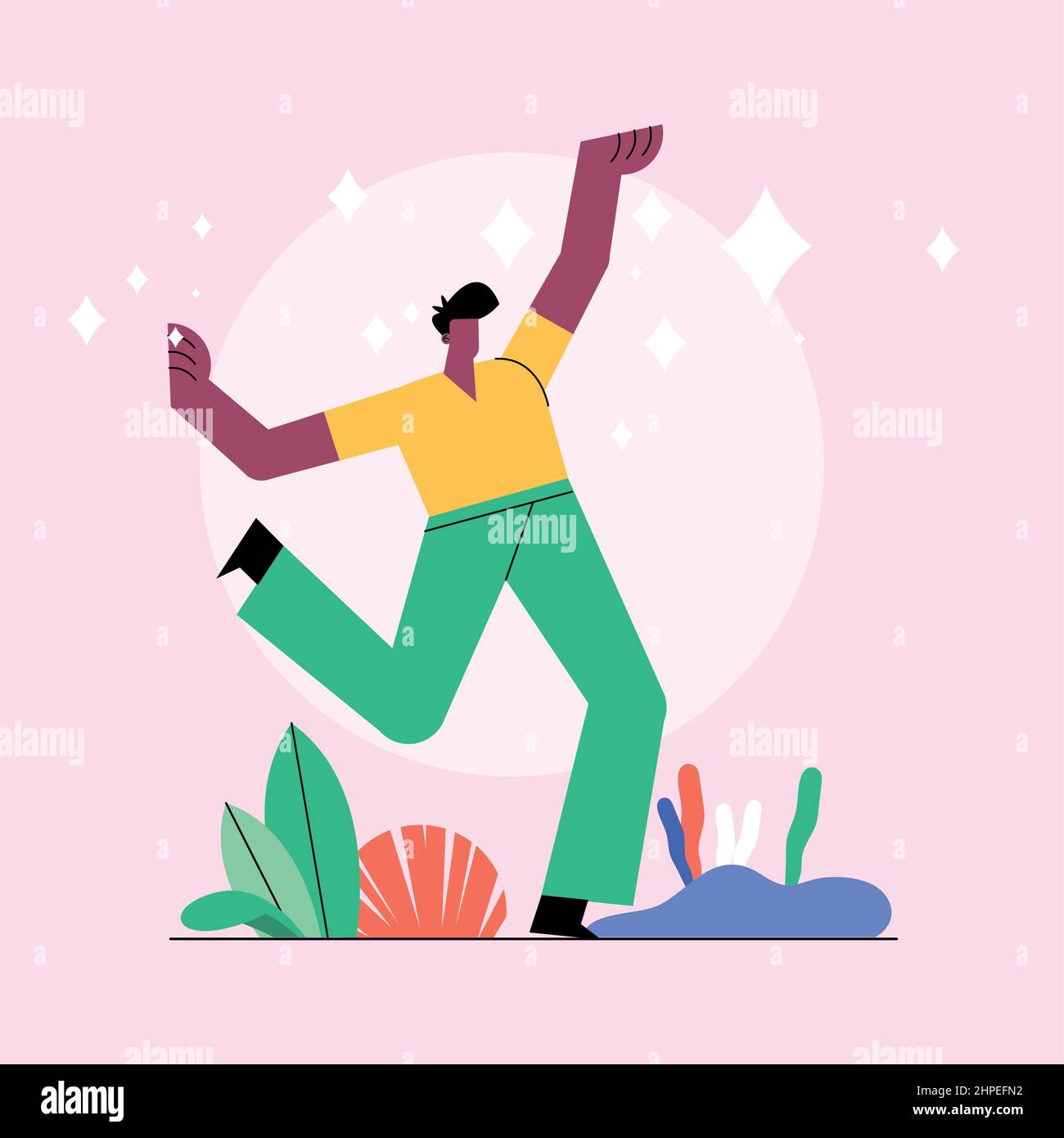 Innovative afro man dancing character Stock Vector Image & Art - Alamy