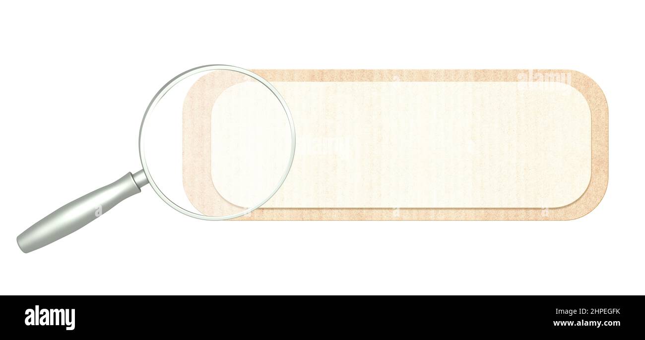Eco label with magnifying glass hi-res stock photography and images - Alamy