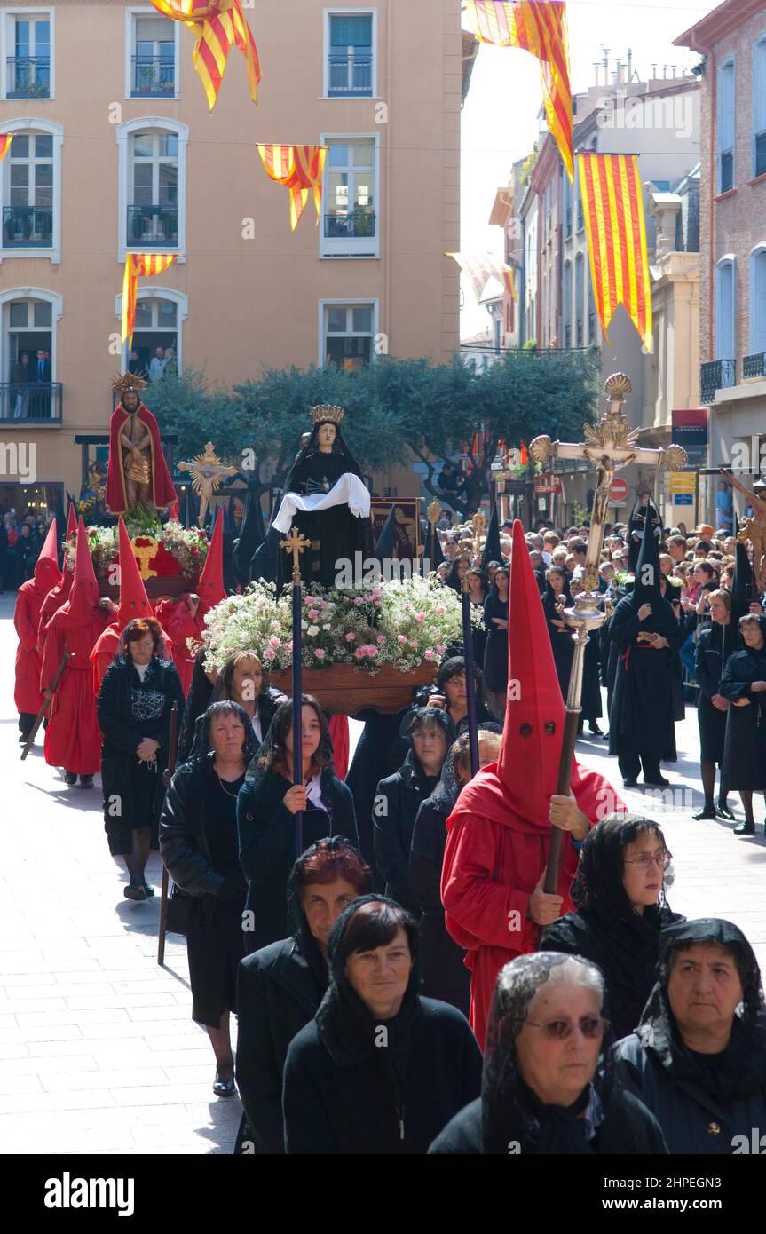 FRANCE Pyrenees Orientales Roussillon Catalogne, Perpignan procession ...