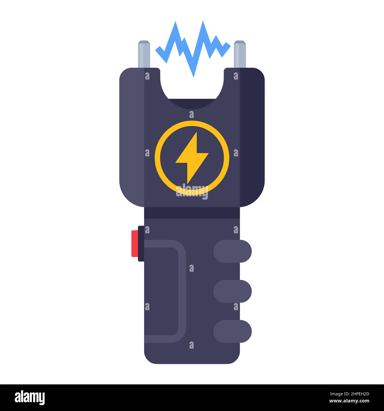 black stun gun for self-defense from bandits. flat vector illustration ...