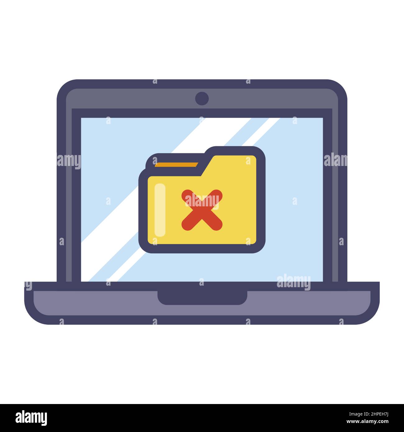icon delete yellow folder from laptop. flat vector illustration Stock ... icon delete yellow folder from laptop. flat vector illustration Stock ...
