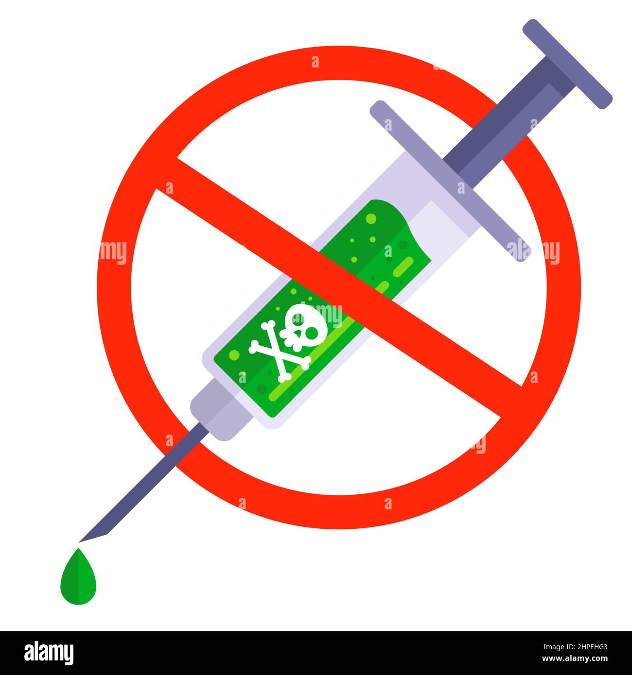 people against vaccination. syringe with poison. dangerous injection ...