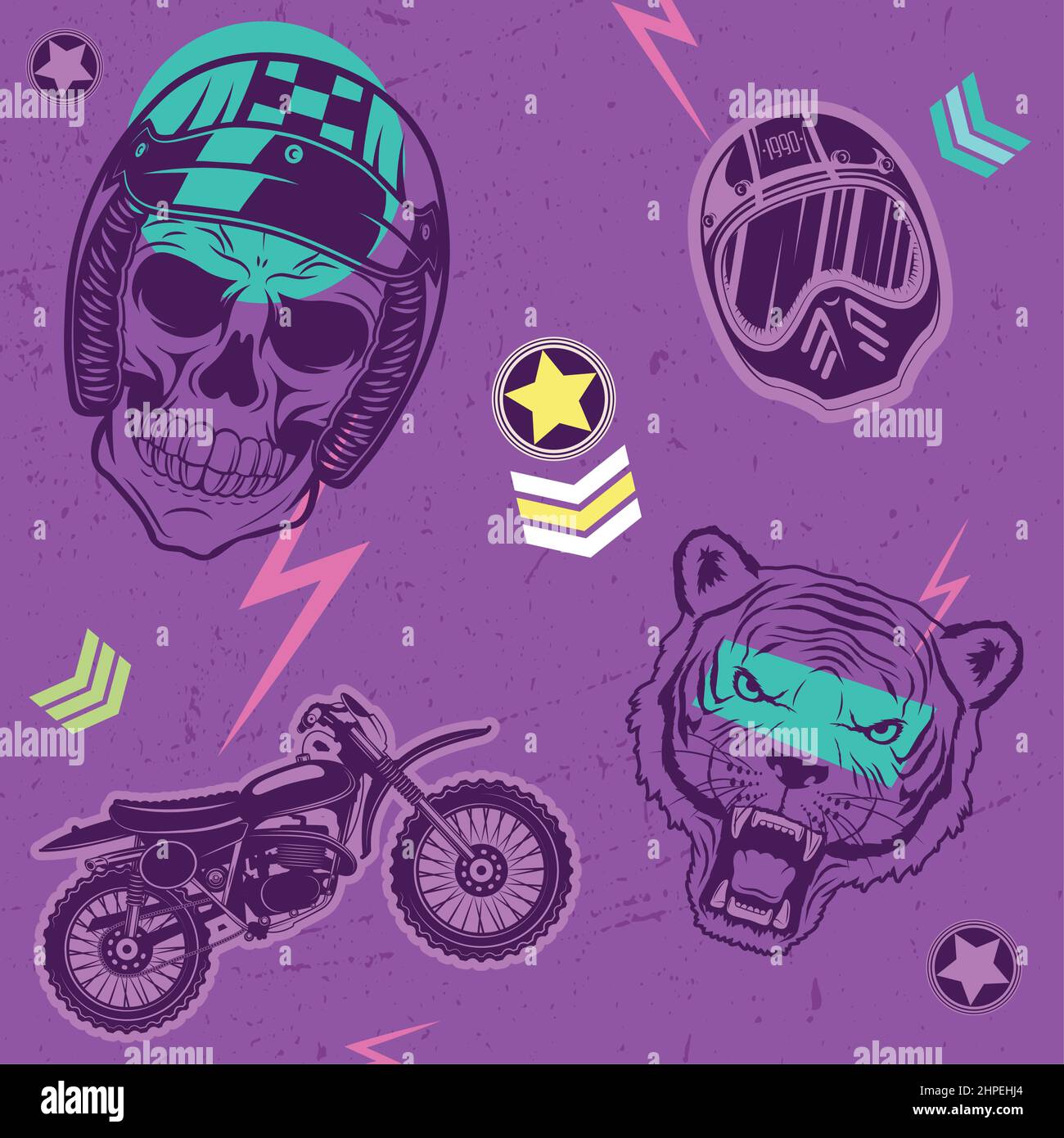 four retro style patches icons Stock Vector Image & Art - Alamy