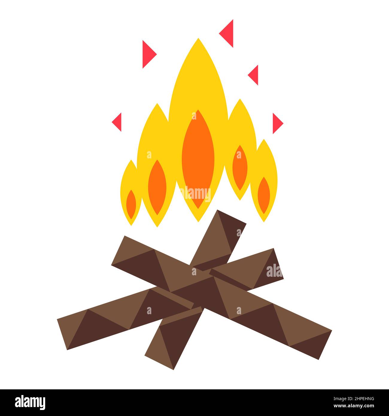 Illustration of bonfire. Ethnic image in native style Stock Vector ...